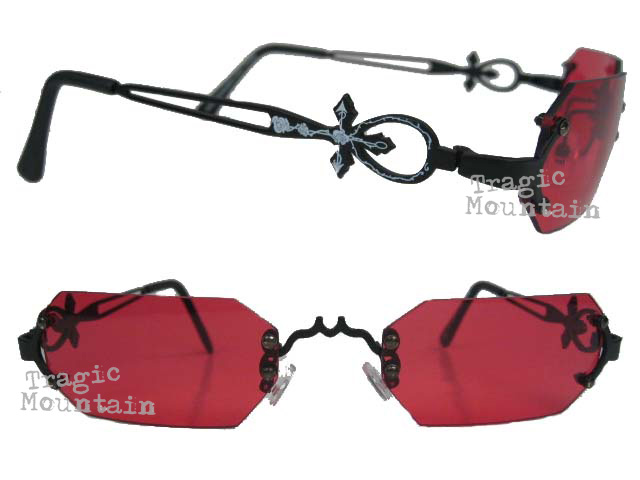 Gothic Vampire Glasses Sunglasses Dracula Goth Red