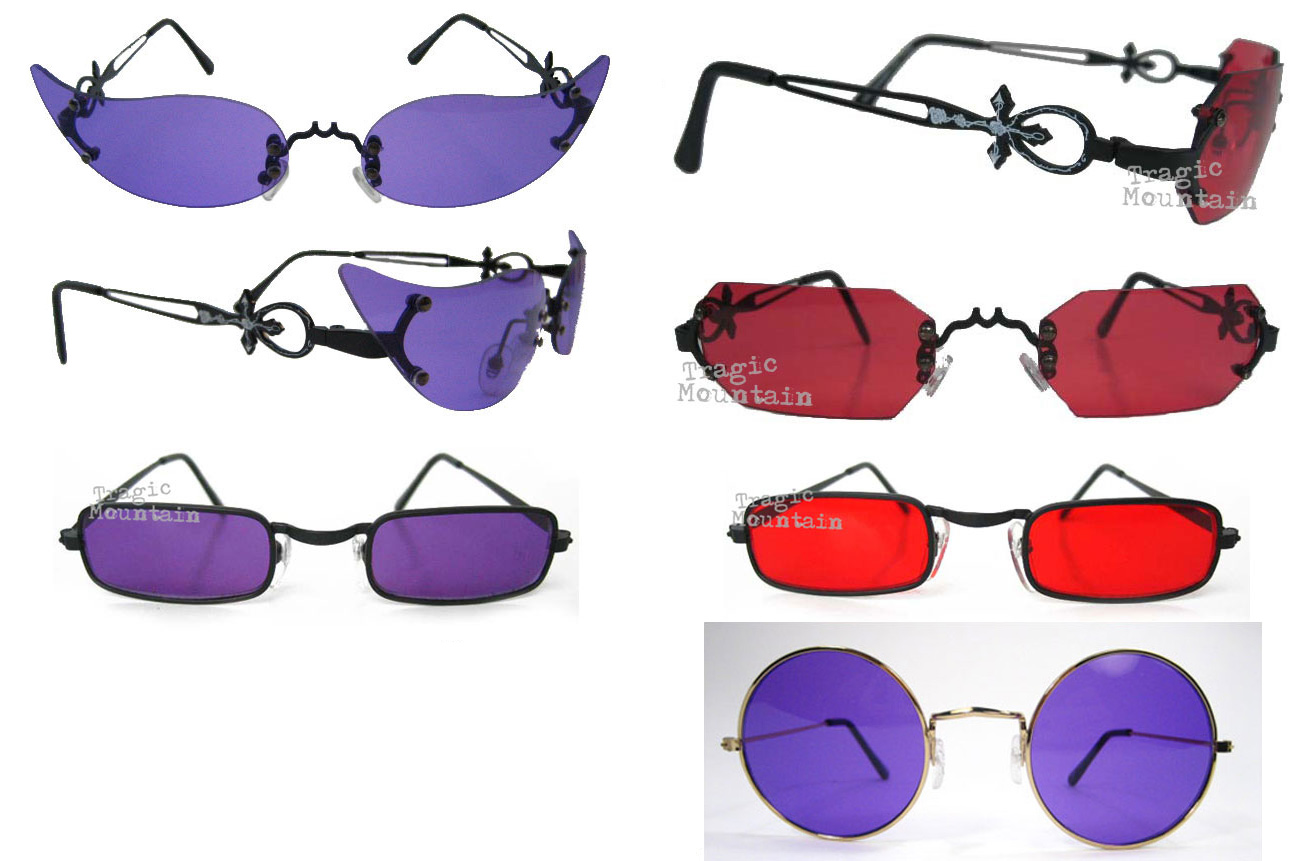 Gothic Vampire Glasses Sunglasses Dracula Goth Red Purple Ebay