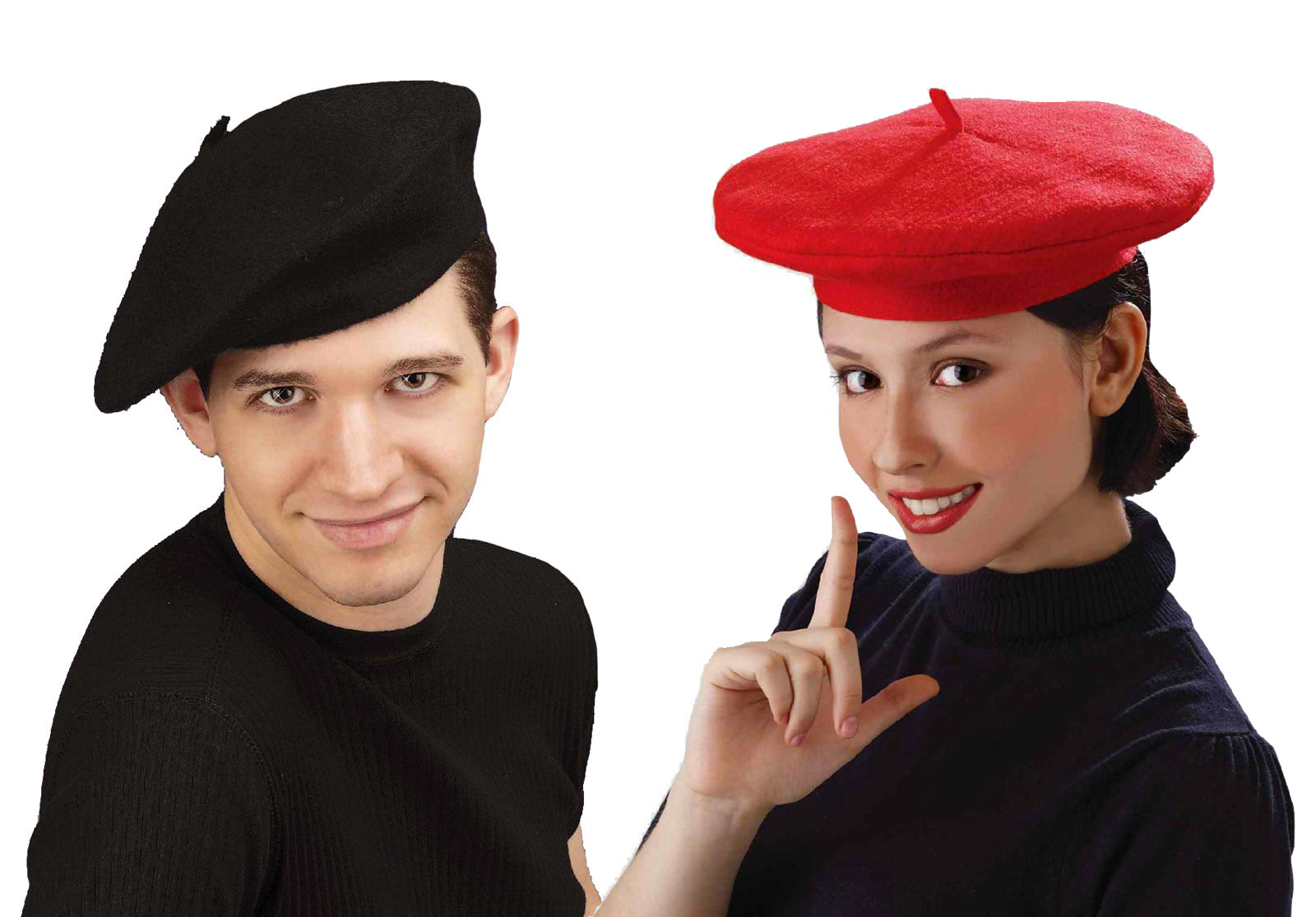 French Beret BLACK or RED Adult Costume Hat | eBay