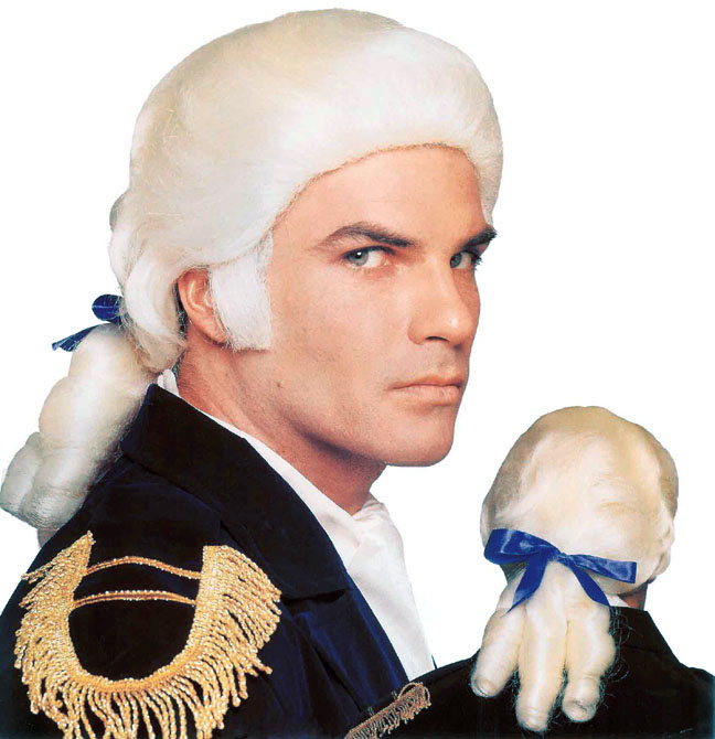 Colonial Duke Ponytail HISTORY Victorian White Hair Wig | eBay
