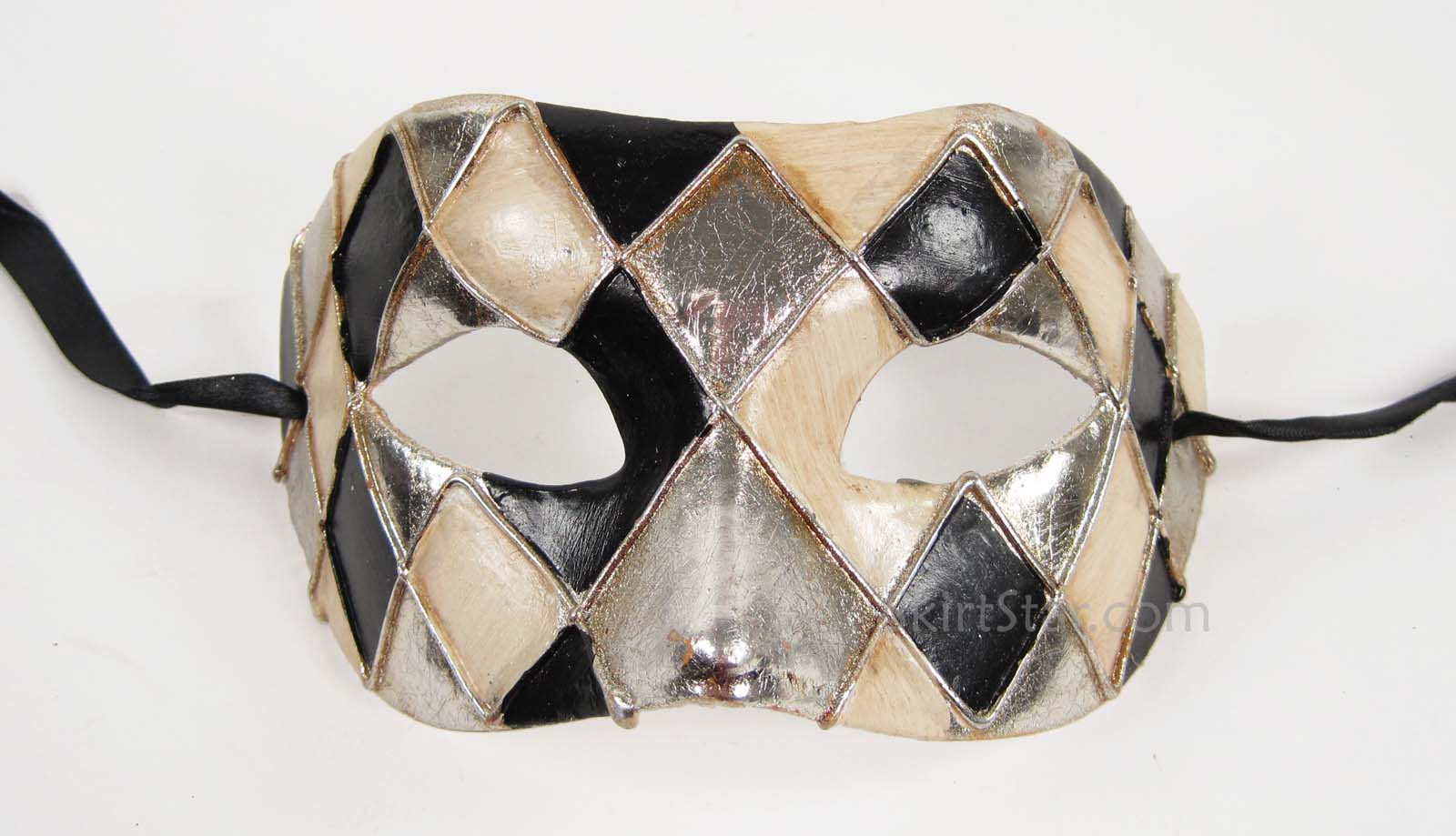 VENETIAN MASK Jester Harlequin Costume Checkered masquerade Black White ...