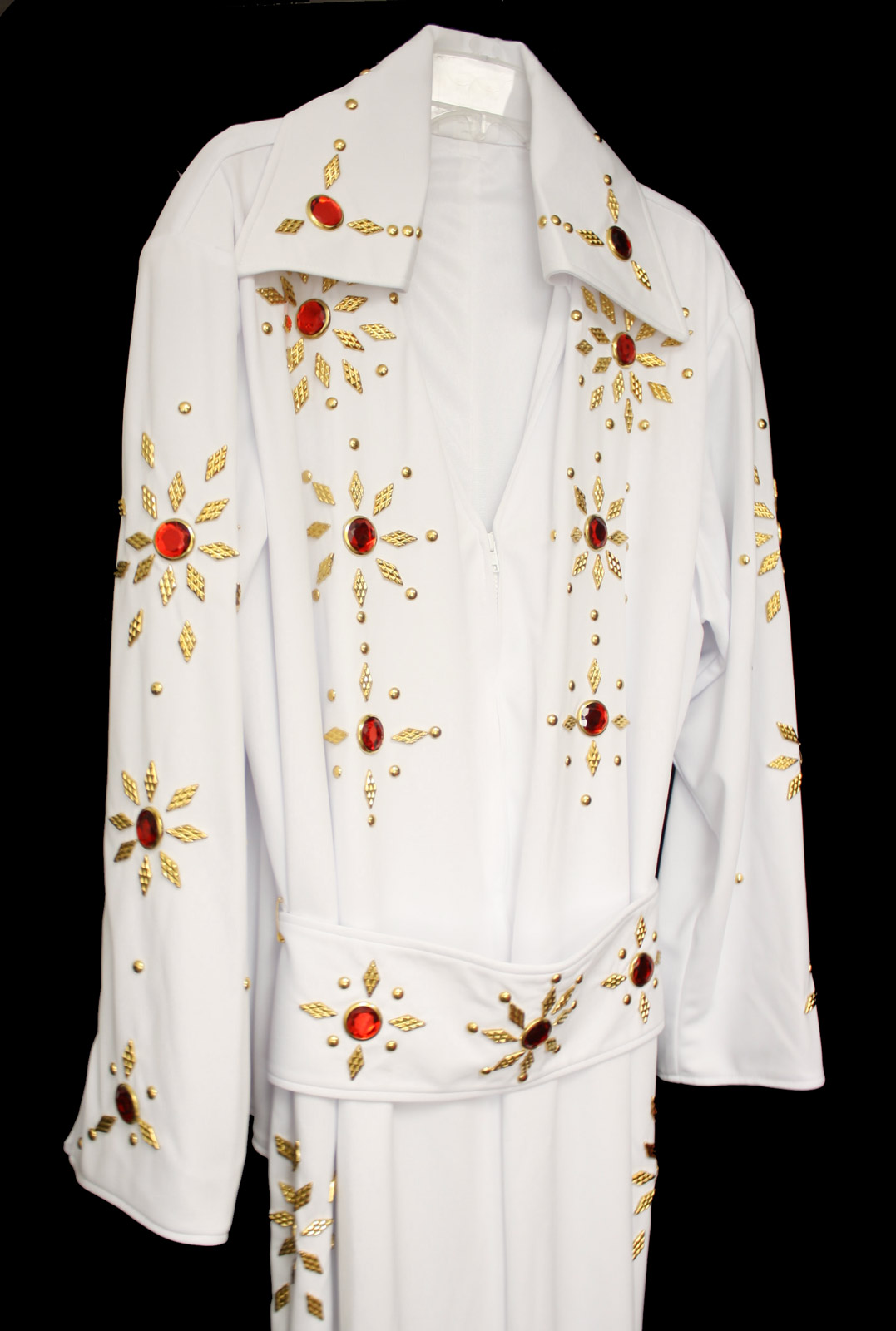 Deluxe ELVIS Presley White Rhinestome Jumpsuit & Cape Costume Adult 2XL 3XL